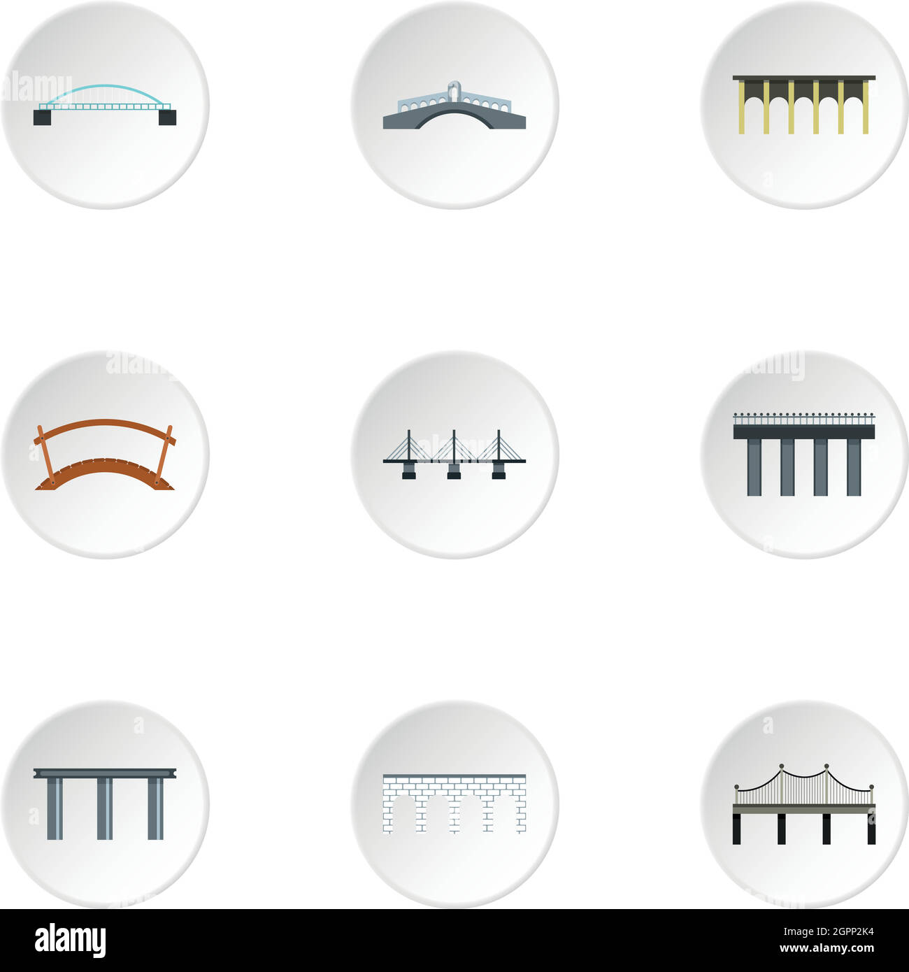 Bridge transition icons set, flat style Stock Vector Image & Art - Alamy