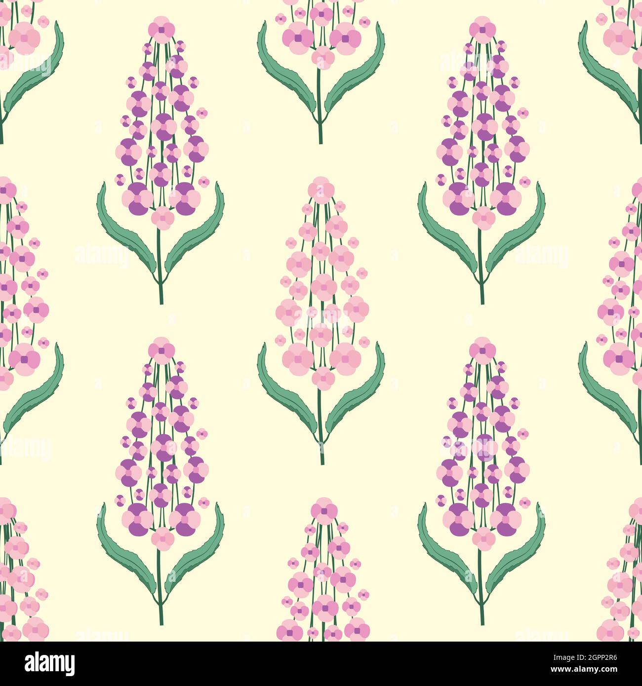 Buddleia seamless vector pattern background. Known as summer lilac ...
