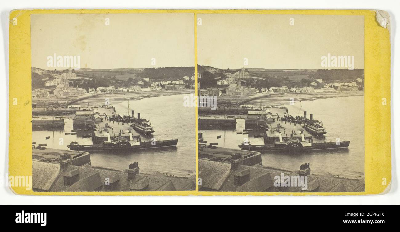 Rothesay Pier - Island of Bute, Mid 19th century. [Steamers at the quay ...