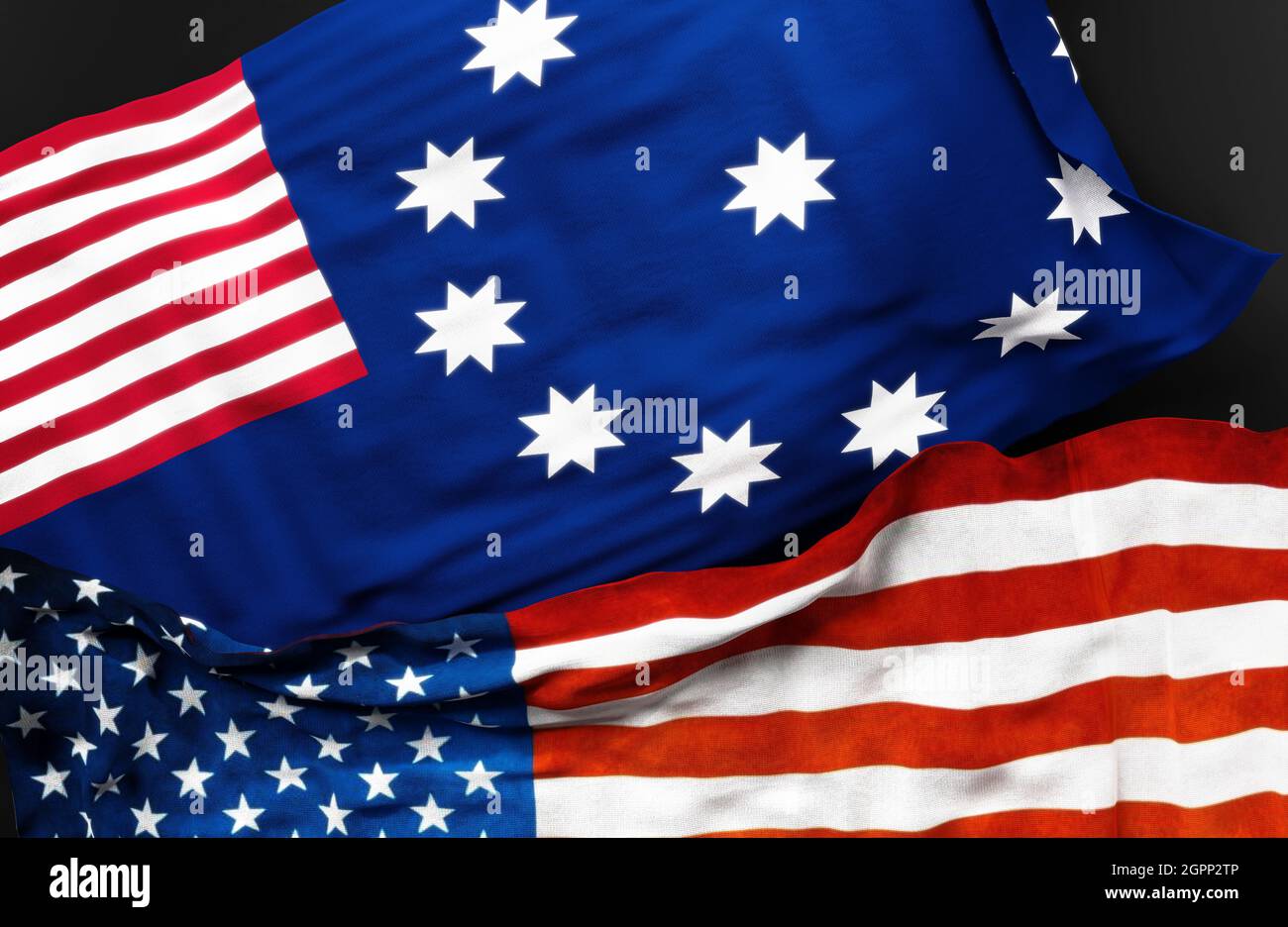 Flag of Easton Pennsylvania along with a flag of the United States of ...