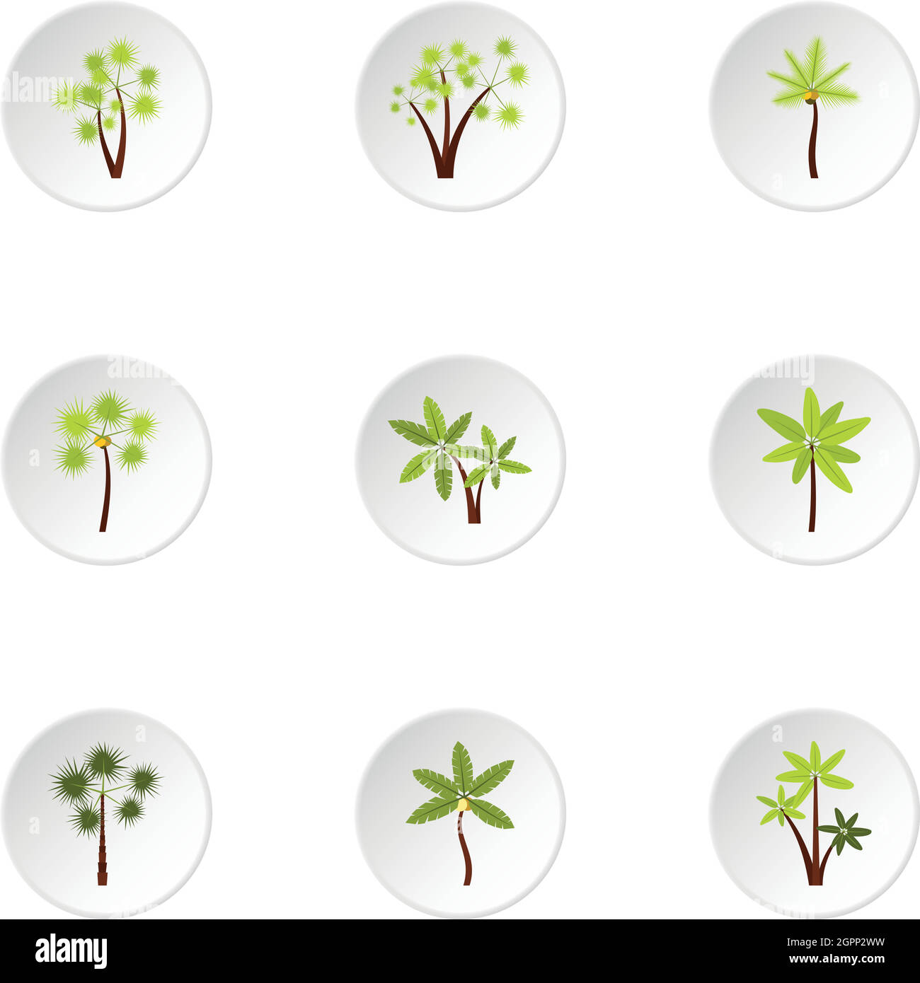 Palma icons set, flat style Stock Vector Image & Art - Alamy