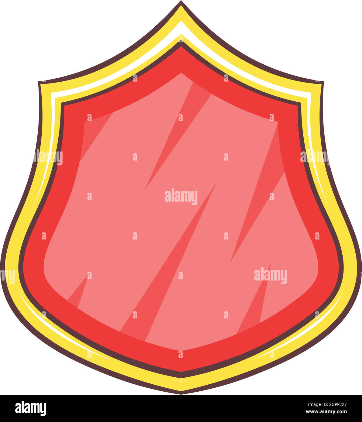 Red blank protection shield icon, cartoon style Stock Vector Image ...