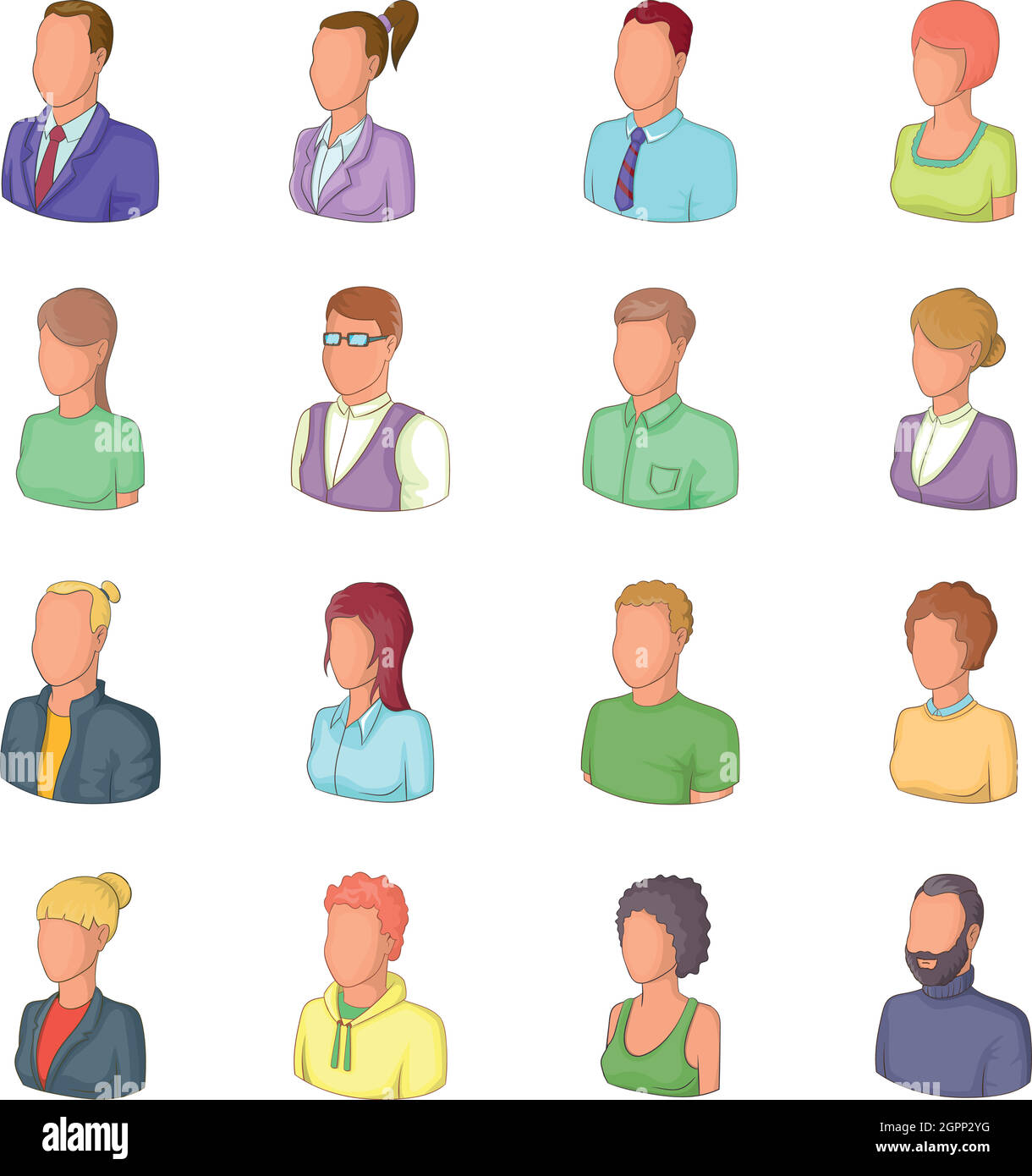 Different people icons set, cartoon style Stock Vector Image & Art - Alamy