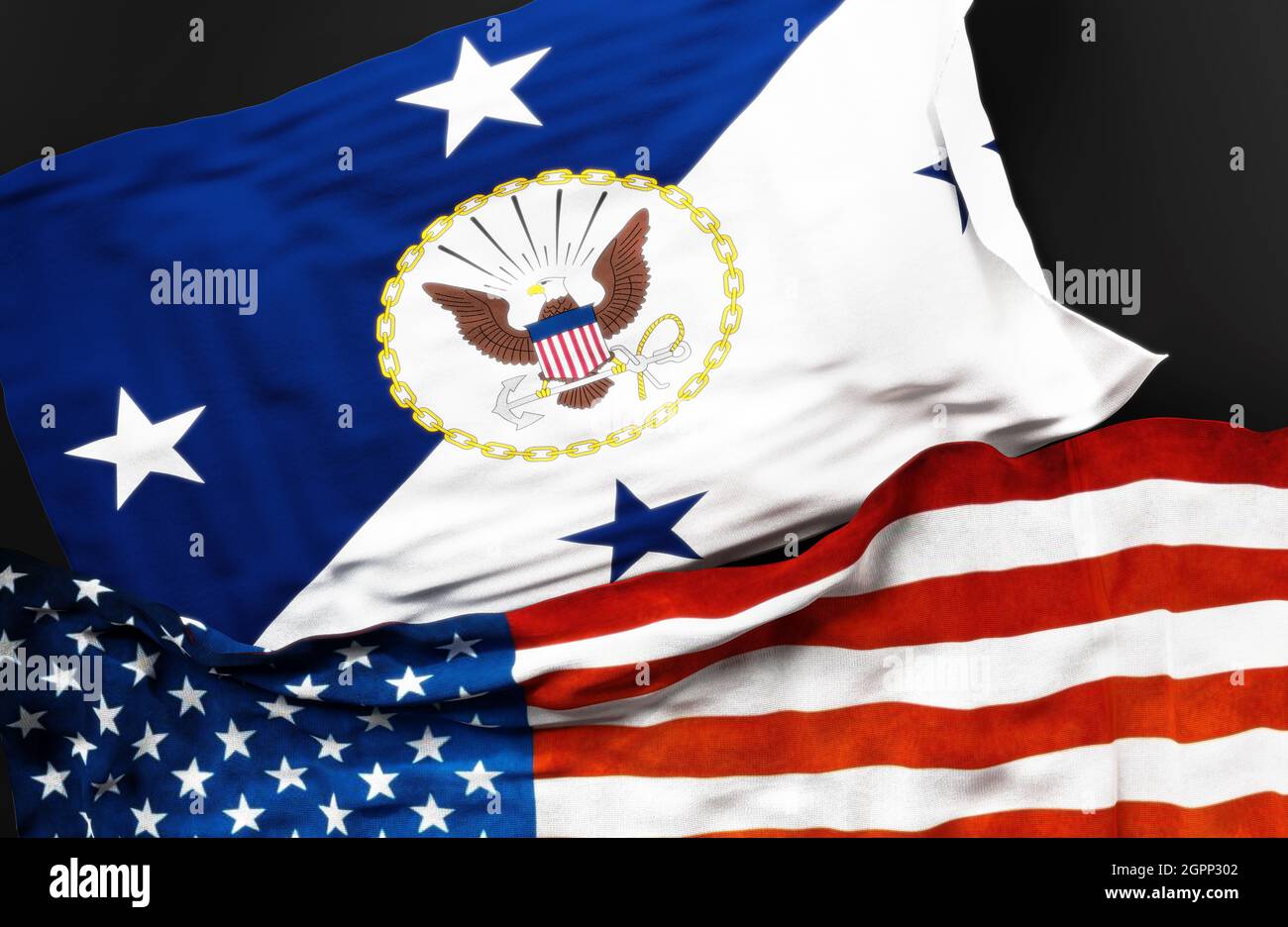 Flag of the United States Chief of Naval Operations along with a flag ...