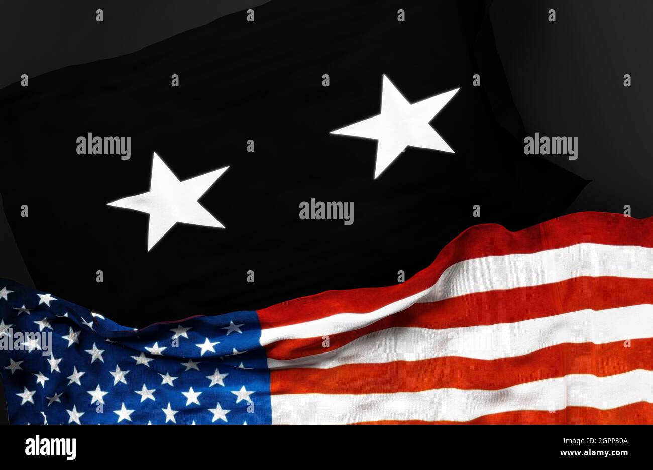 Flag of a United States Space Force major general along with a flag of ...