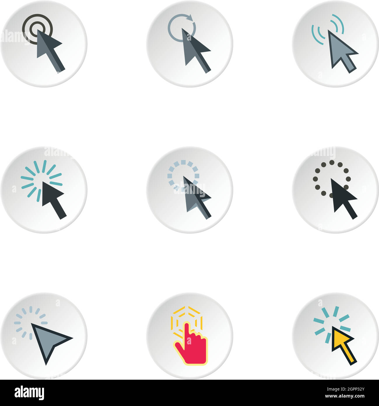 Pointer icons set, flat style Stock Vector Image & Art - Alamy