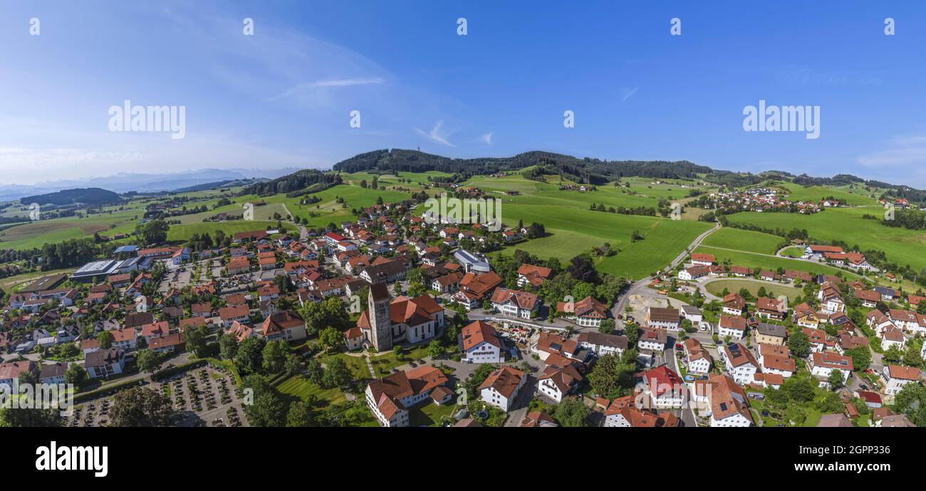 Bird's eye view to Wiggensbach in bavarian Allgaeu Stock Photo - Alamy