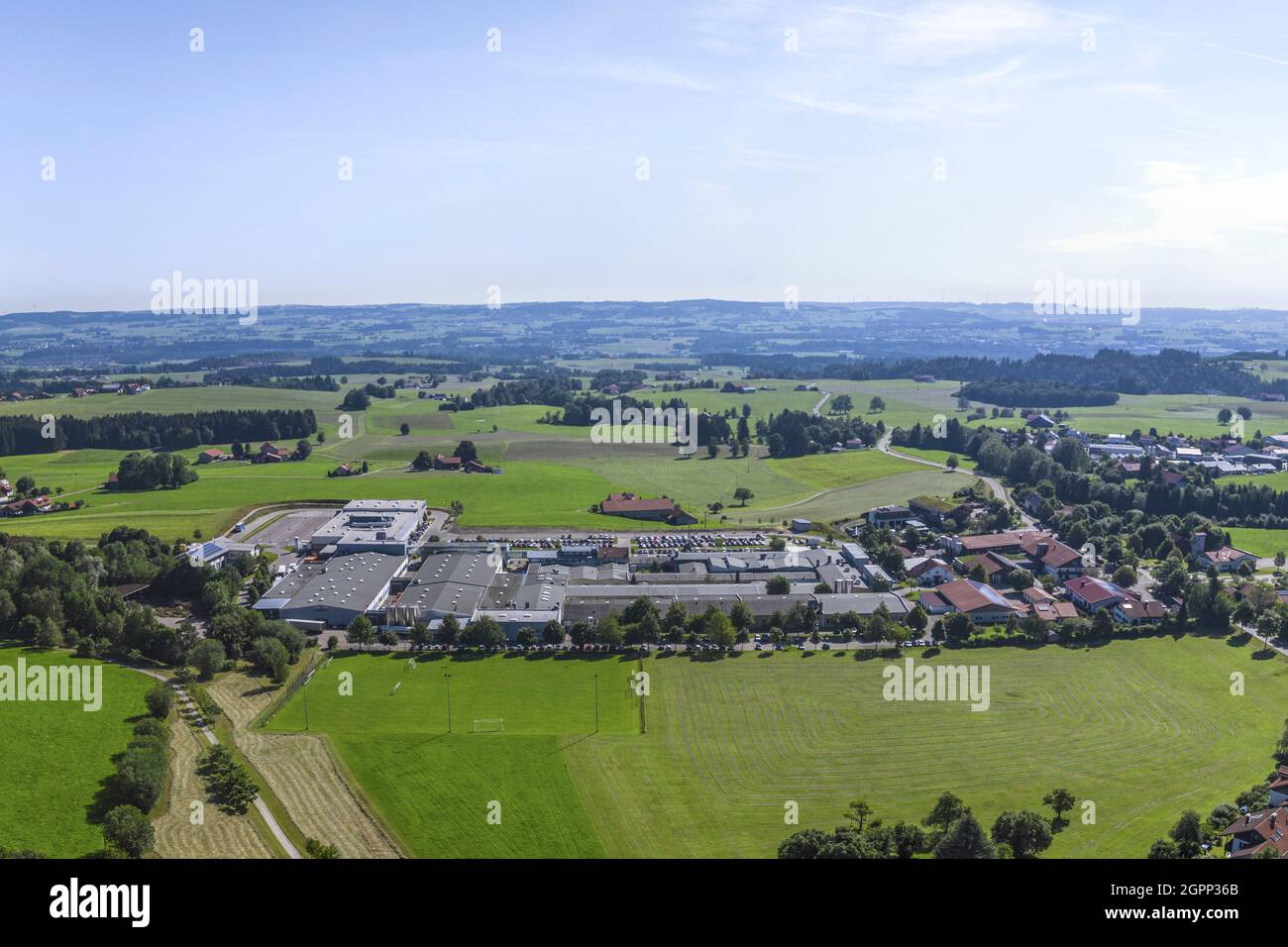 Bird's eye view to Wiggensbach in bavarian Allgaeu Stock Photo - Alamy
