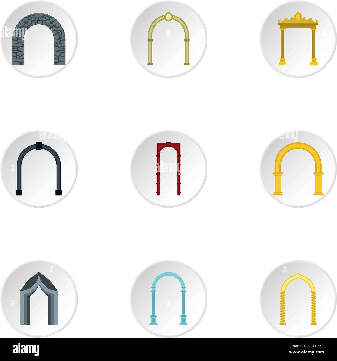 Arched openings icons set, flat style Stock Vector Image & Art - Alamy