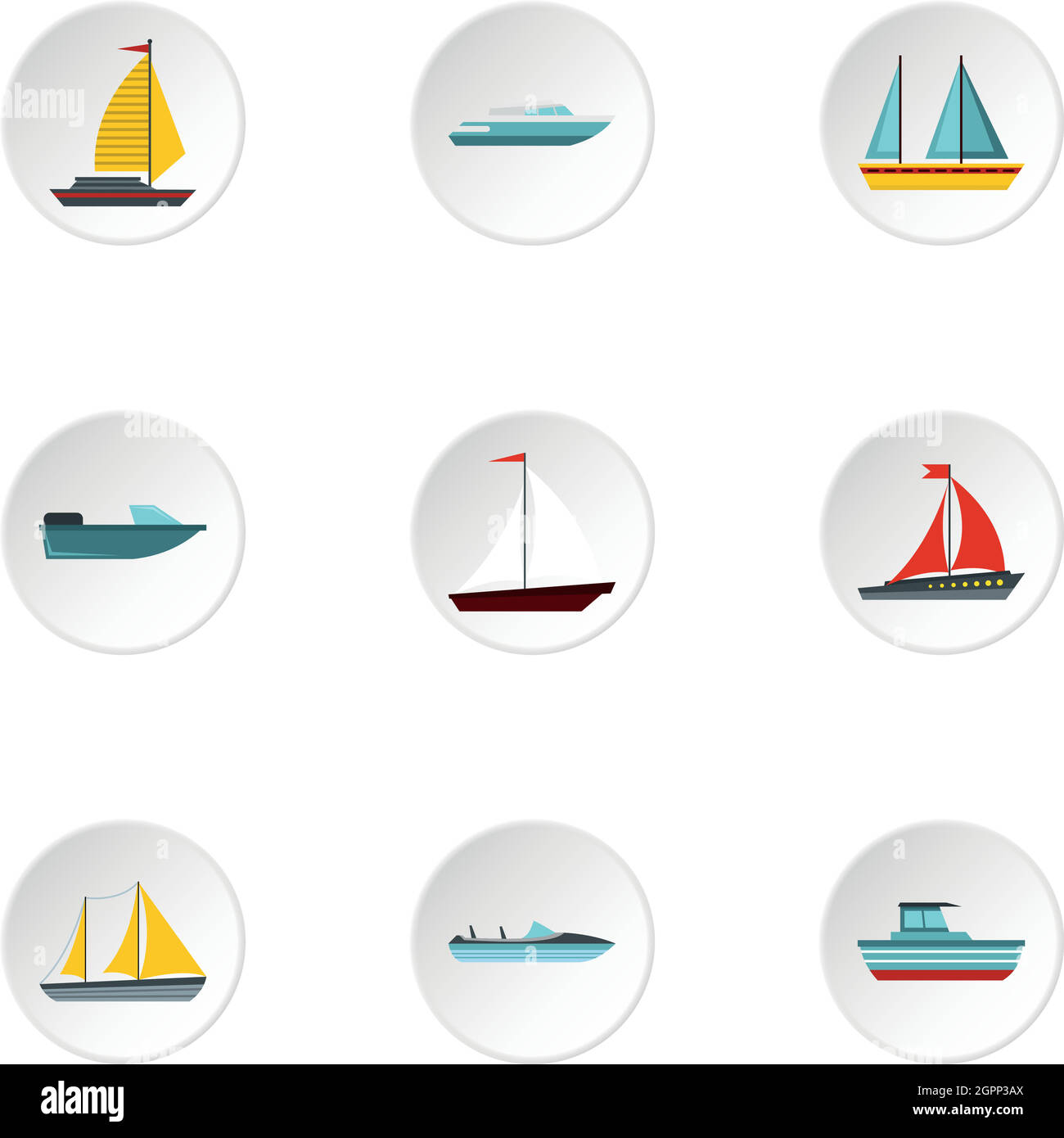 Boat icons set, flat style Stock Vector Image & Art - Alamy