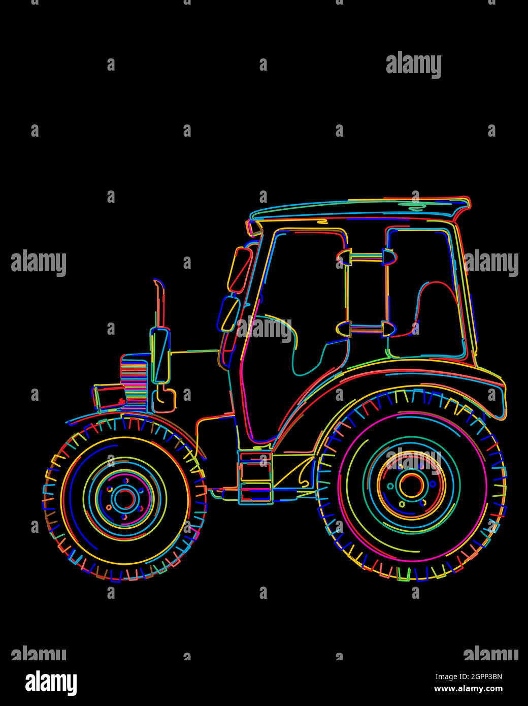 Large green tractor Stock Vector Images - Alamy