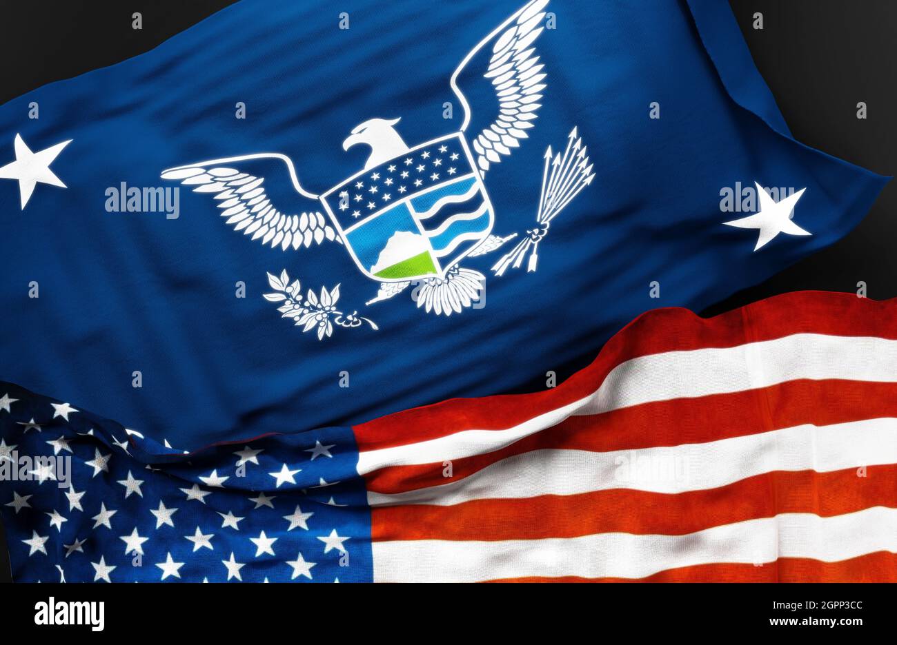 Flag of the United States Secretary of Homeland Security along with a ...