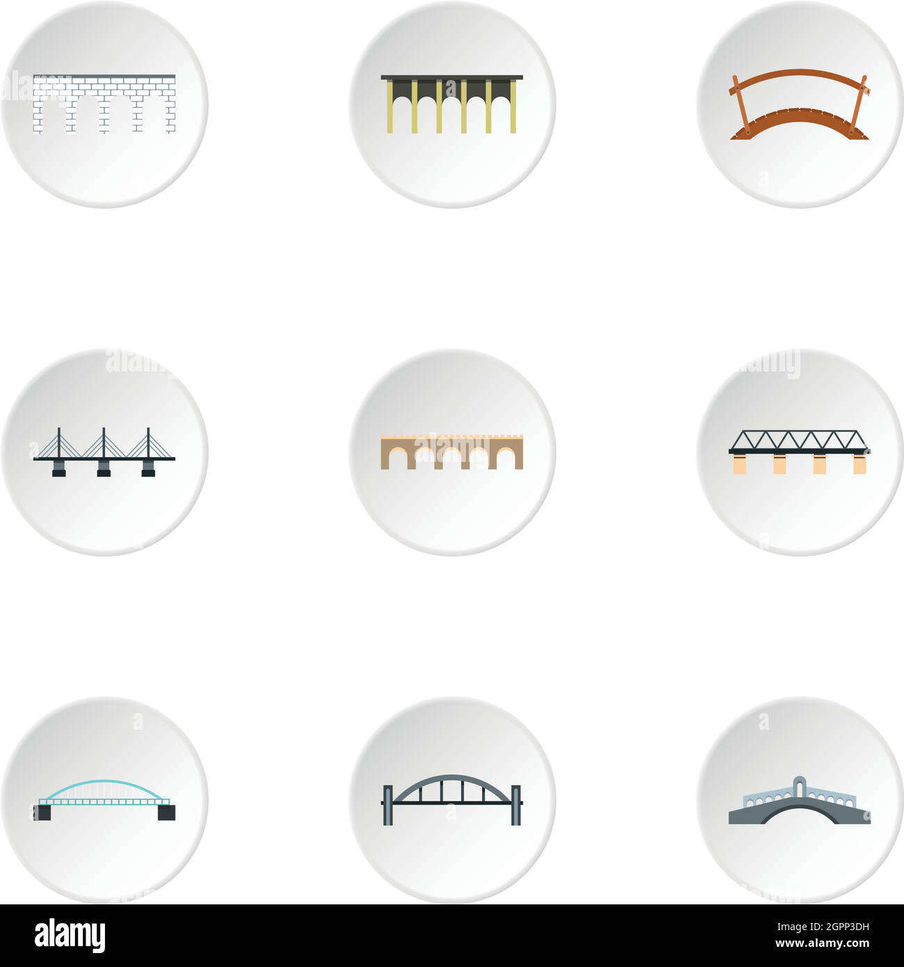 Bridge icons set, flat style Stock Vector Image & Art - Alamy