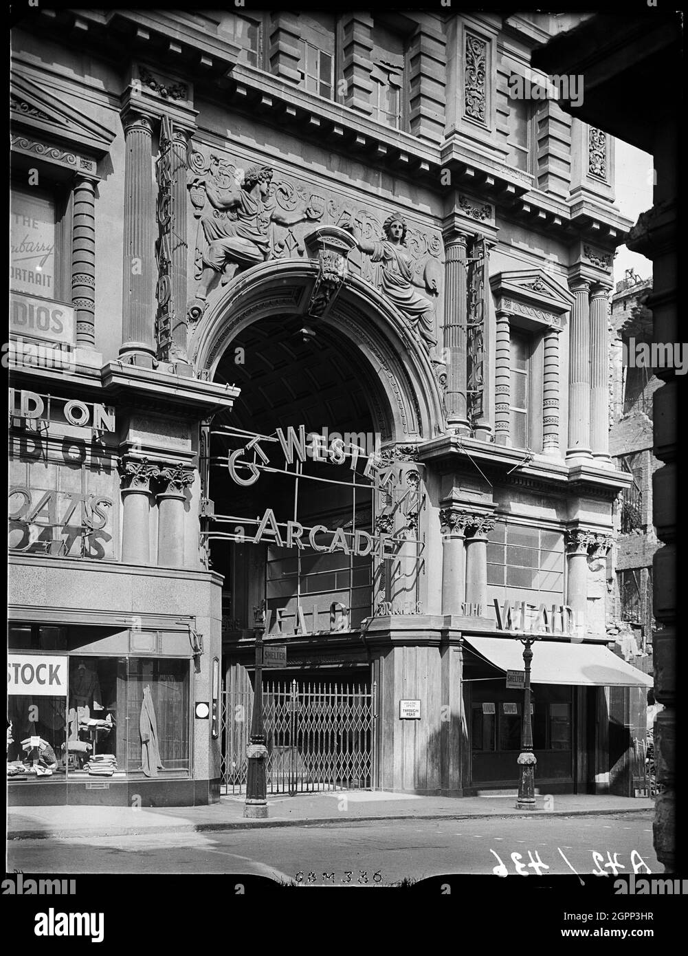 Great Western Arcade, Temple Row, Birmingham, 1941. The entrance to the ...
