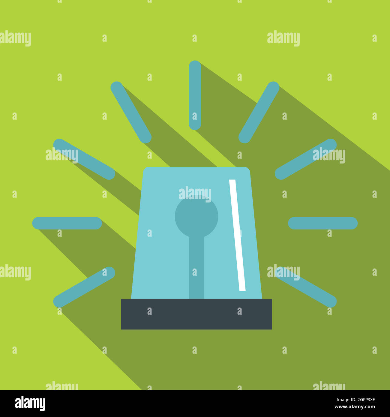 Blue flashing emergency light icon, flat style Stock Vector Image & Art ...