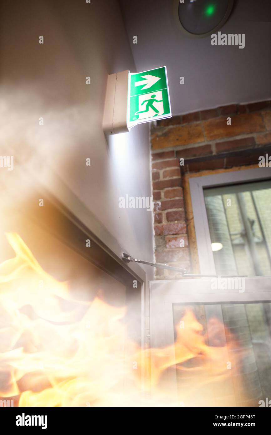 Fire and smoke in the building Stock Photo - Alamy