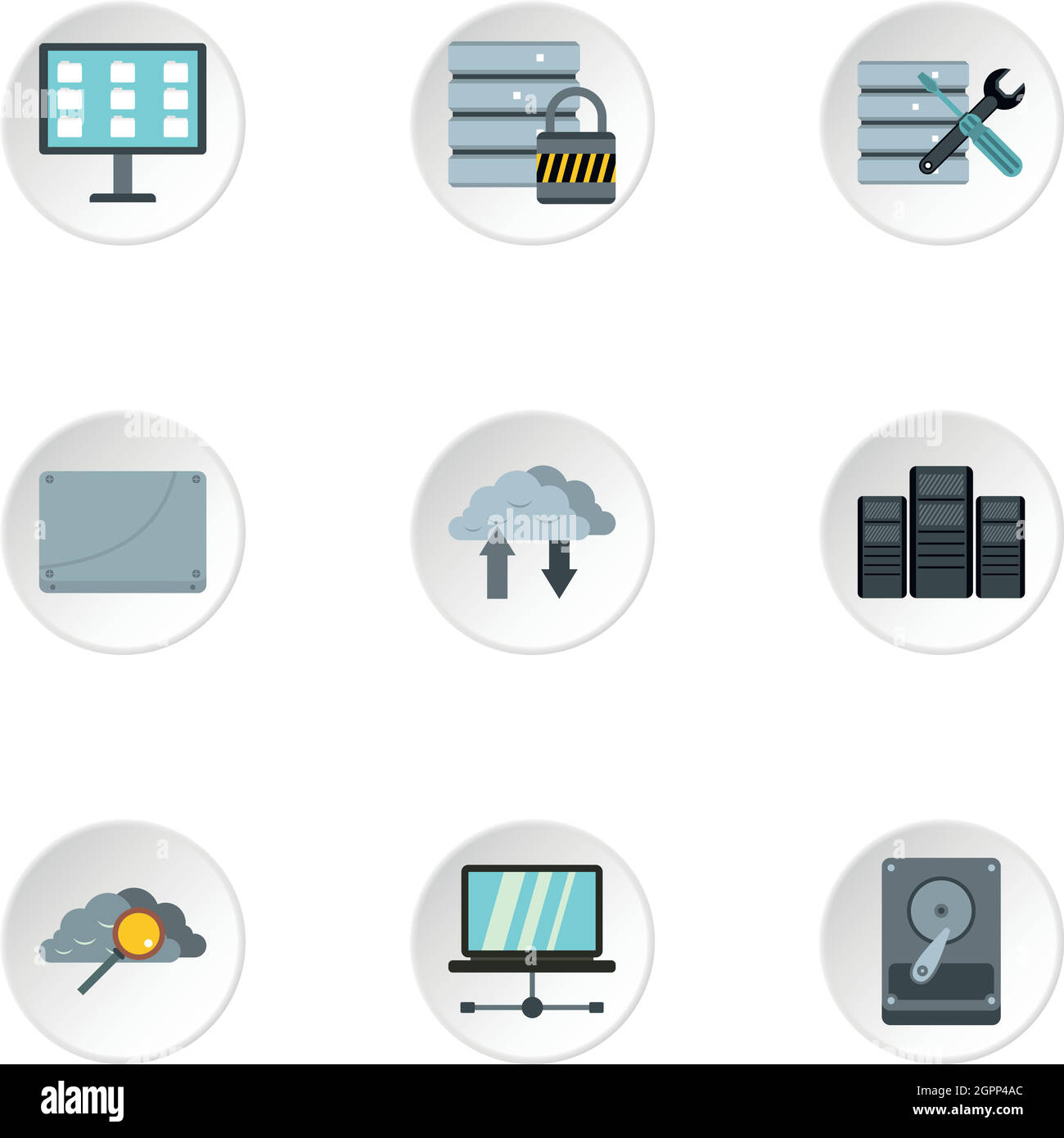 Computer setup icons set, flat style Stock Vector Image & Art - Alamy