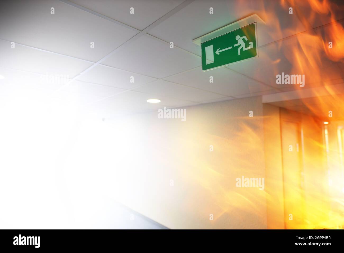 fire and emergency exit in a city building Stock Photo - Alamy