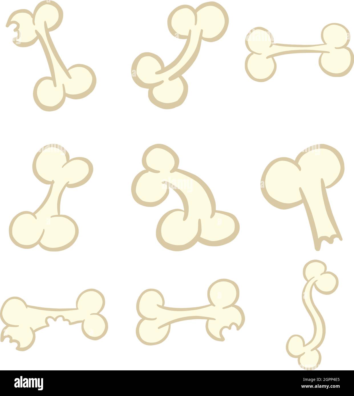 Cartoon Bones Halloween Funny Illustration Collection Stock Vector ...