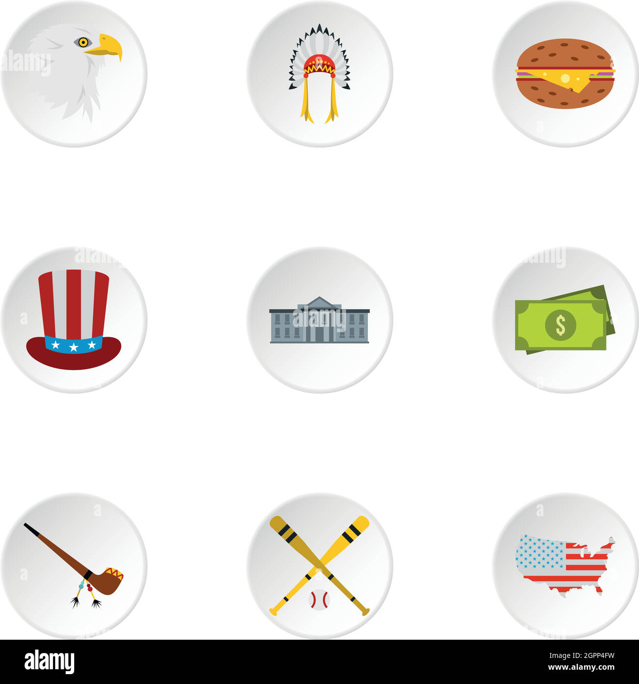 Tourism in USA icons set, flat style Stock Vector Image & Art - Alamy