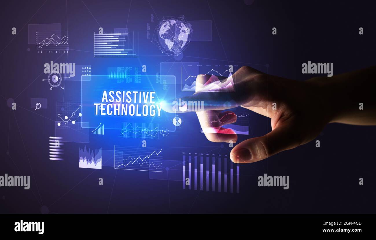 hand touching digital button, modern technology concept Stock Photo - Alamy