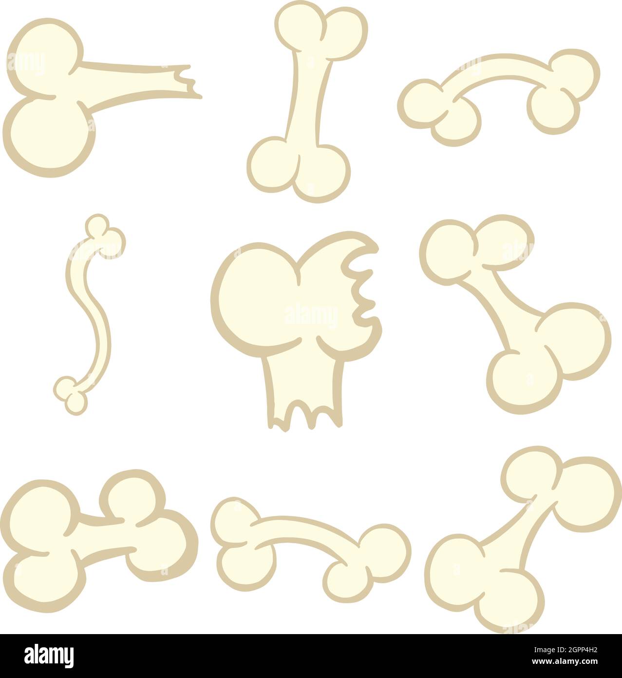 Cartoon Bones Halloween Funny Illustration Collection Stock Vector ...