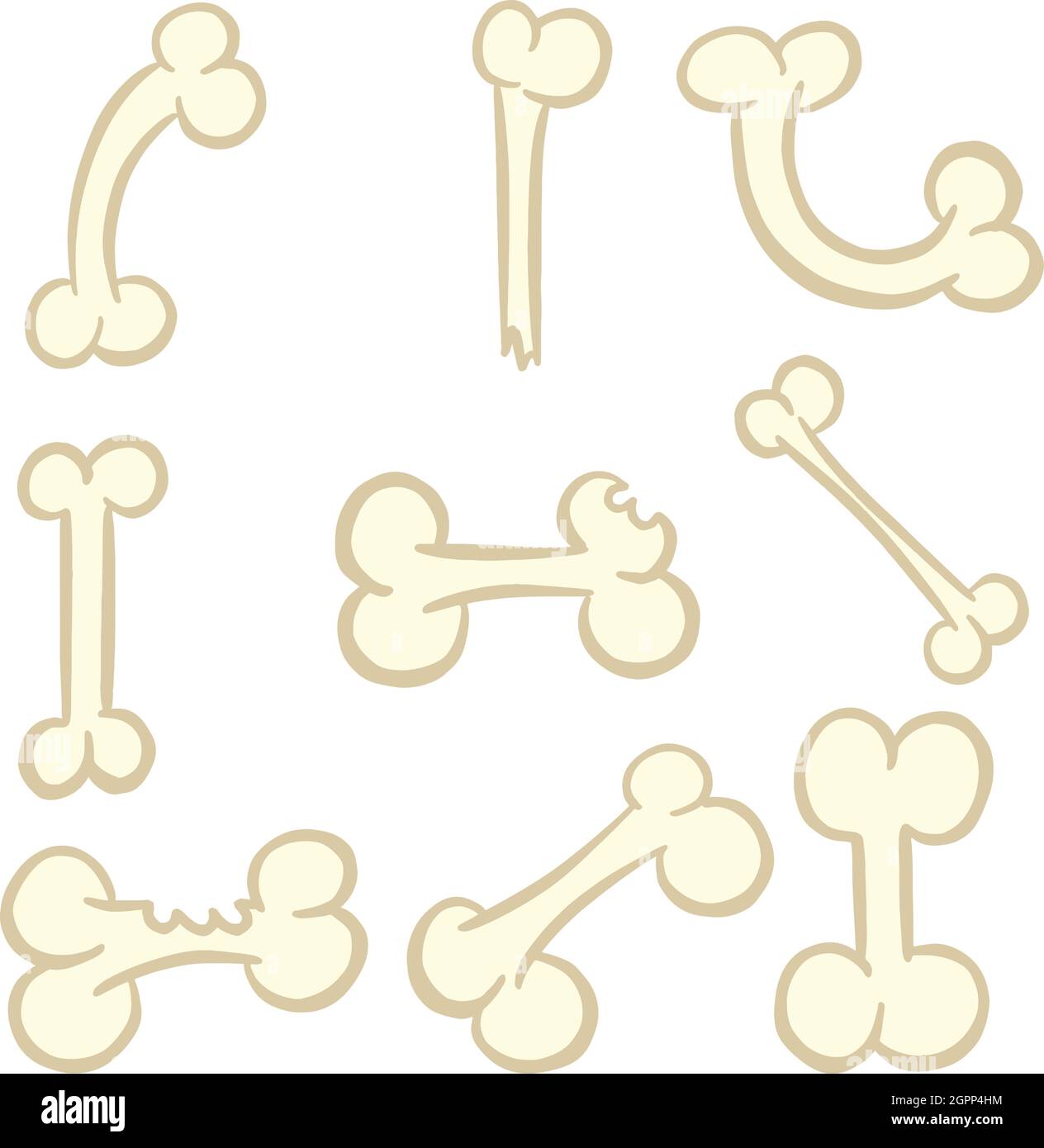 Cartoon Bones Halloween Funny Illustration Collection Stock Vector ...