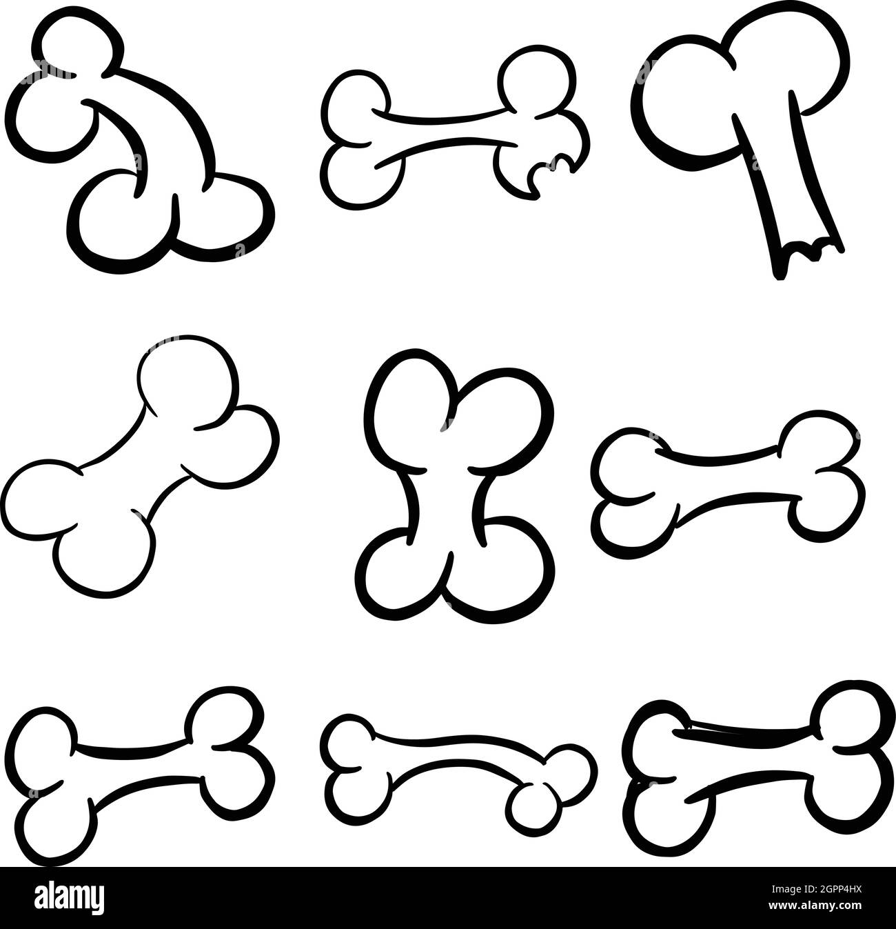 Cartoon Bones Halloween Funny Illustration Collection Stock Vector ...