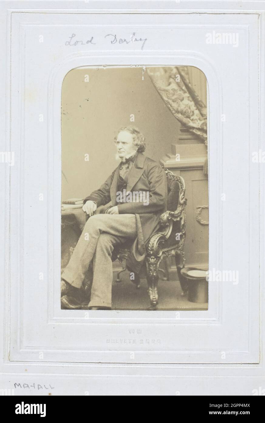 The Earl of Derby, 1860-69. [Portrait of British Prime Minister Edward ...