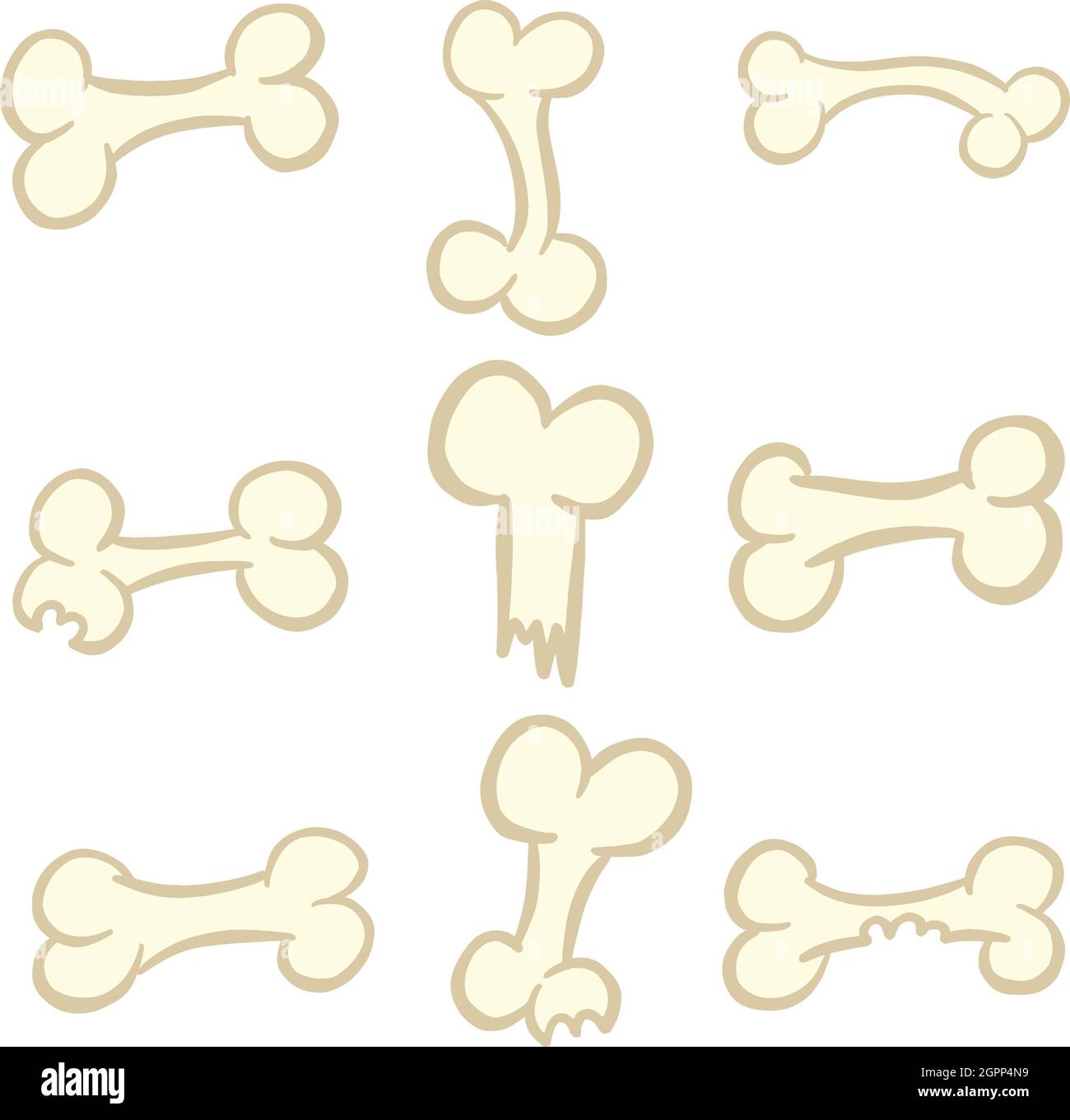 Cartoon Bones Halloween Funny Illustration Collection Stock Vector ...