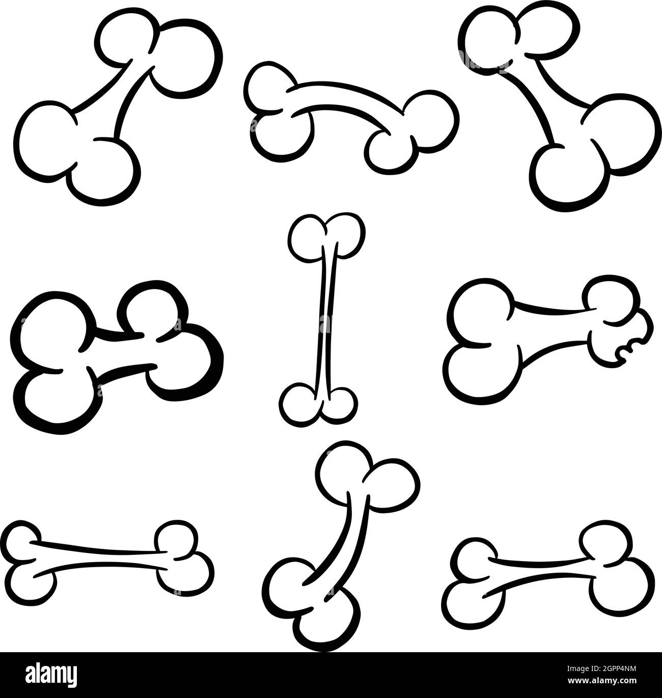 Cartoon Bones Halloween Funny Illustration Collection Stock Vector ...