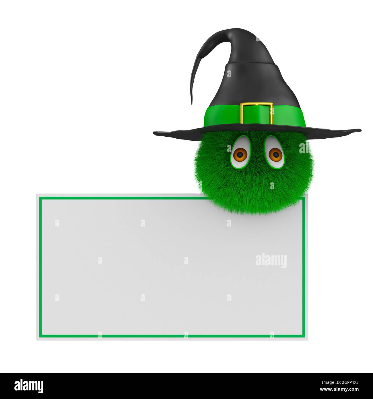 monster and banner on white background. Isolated 3D illustration Stock ...