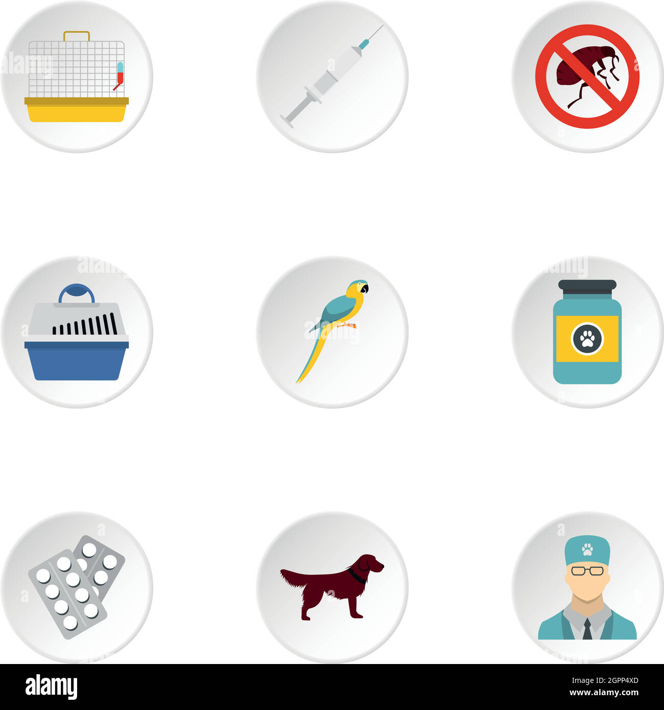 Veterinary icons set, flat style Stock Vector Image & Art - Alamy