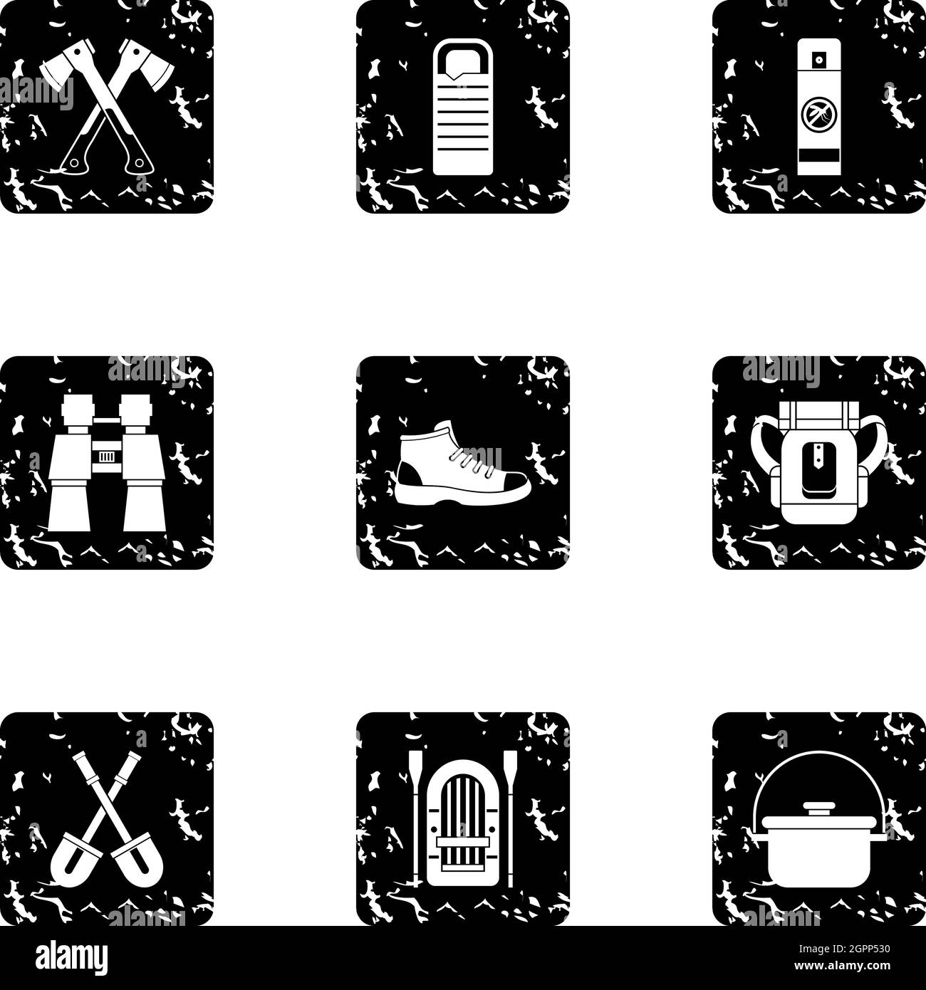 Camp illustration Black and White Stock Photos & Images - Alamy