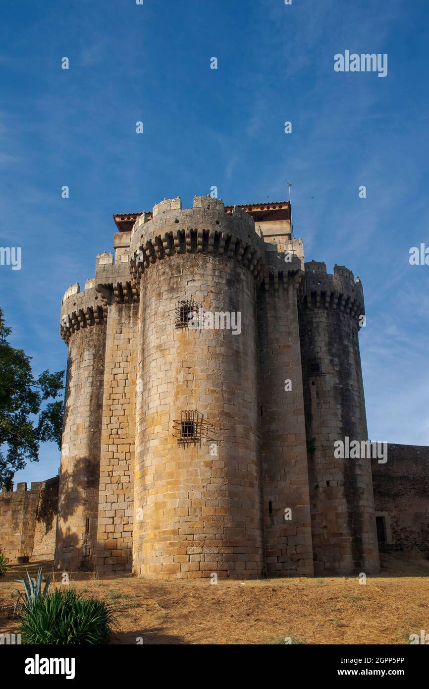 old castle in the abandoned village of Granadilla, Spain Stock Photo ...