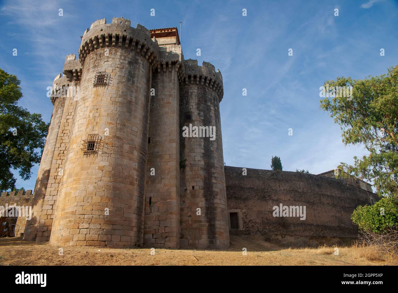 old castle in the abandoned village of Granadilla, Spain Stock Photo ...