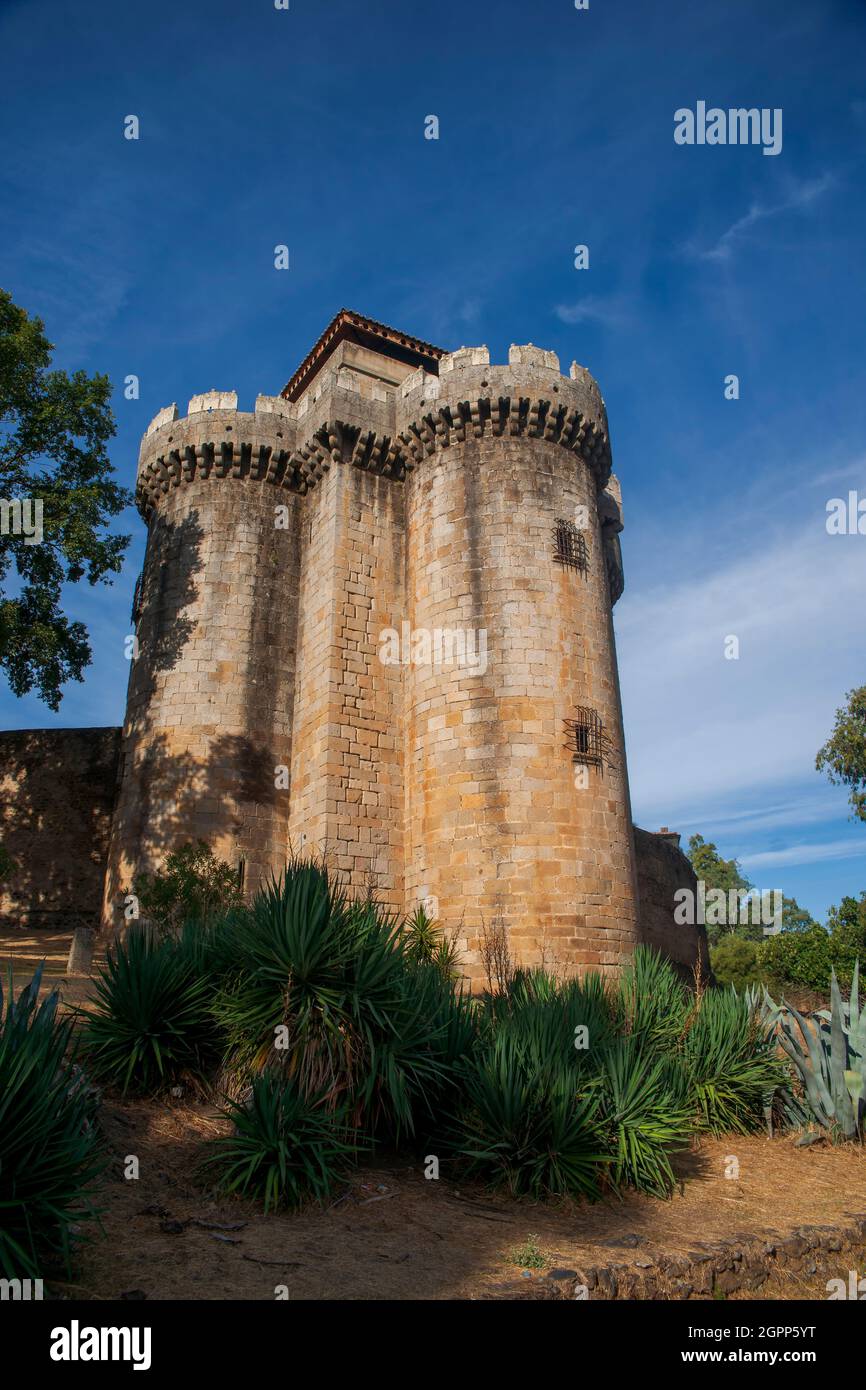 old castle in the abandoned village of Granadilla, Spain Stock Photo ...