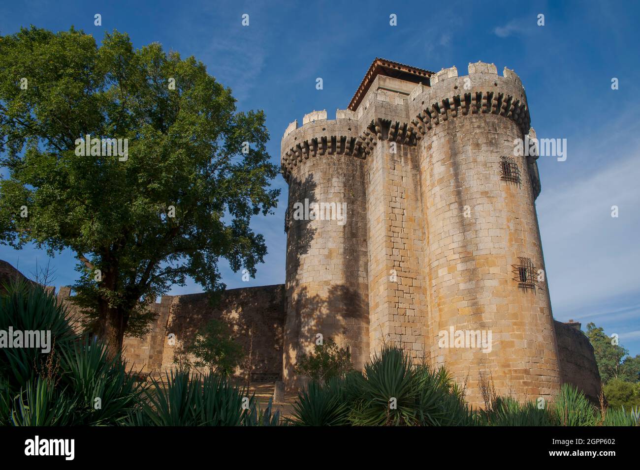 old castle in the abandoned village of Granadilla, Spain Stock Photo ...
