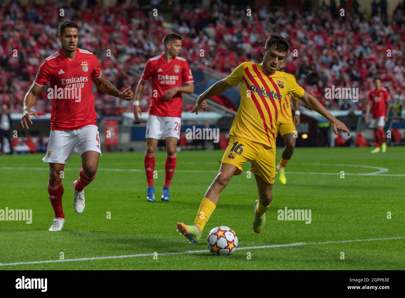 September 29, 2021. Lisbon, Portugal. Barcelona's midfielder from Spain ...