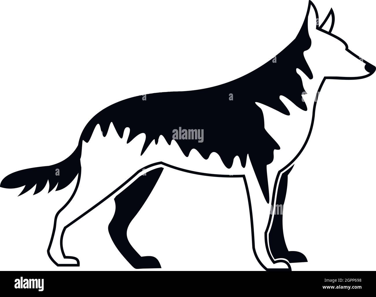 Black german shepherd Stock Vector Images - Alamy