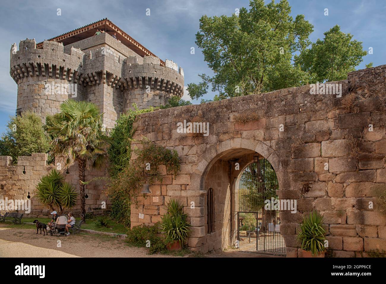 old castle in the abandoned village of Granadilla, Spain Stock Photo ...