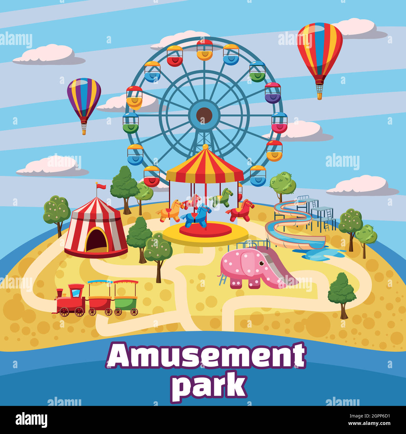 Family amusement park Stock Vector Images - Alamy