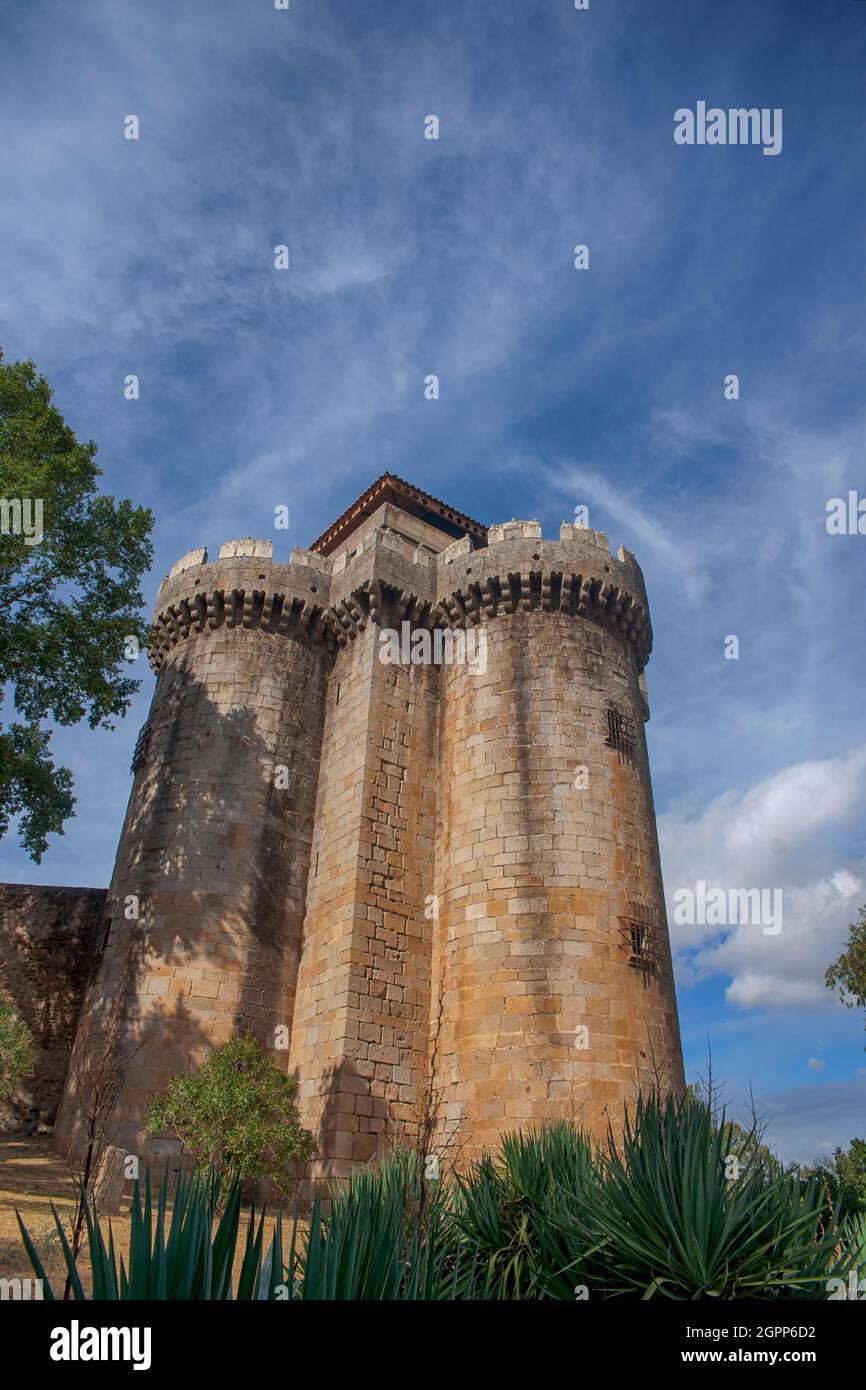 old castle in the abandoned village of Granadilla, Spain Stock Photo ...