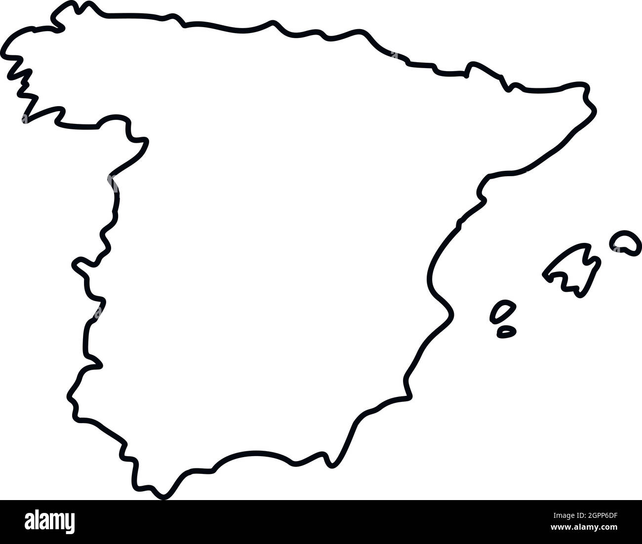 Spain map outline hi-res stock photography and images - Alamy