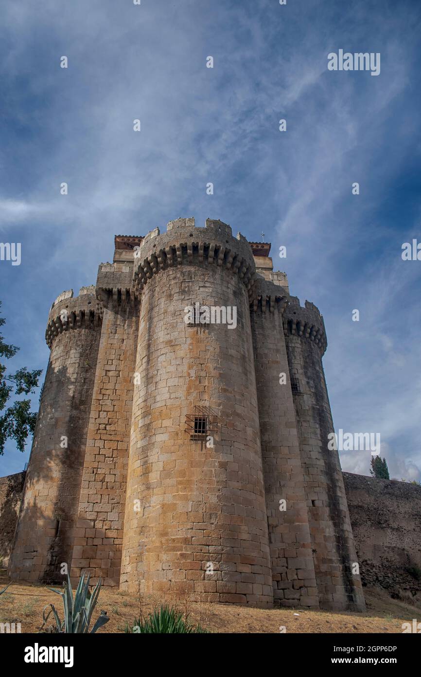 old castle in the abandoned village of Granadilla, Spain Stock Photo ...