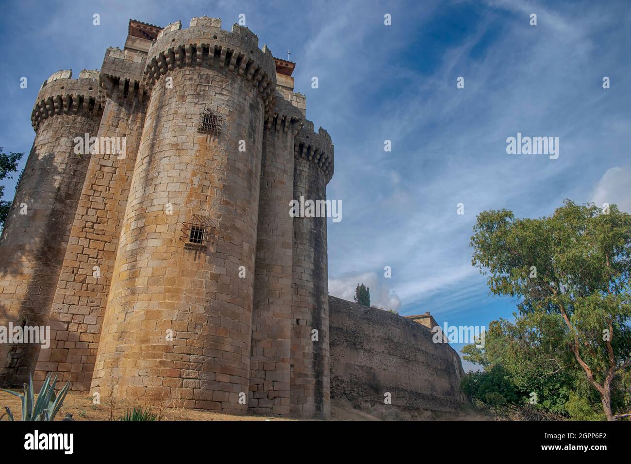 old castle in the abandoned village of Granadilla, Spain Stock Photo ...