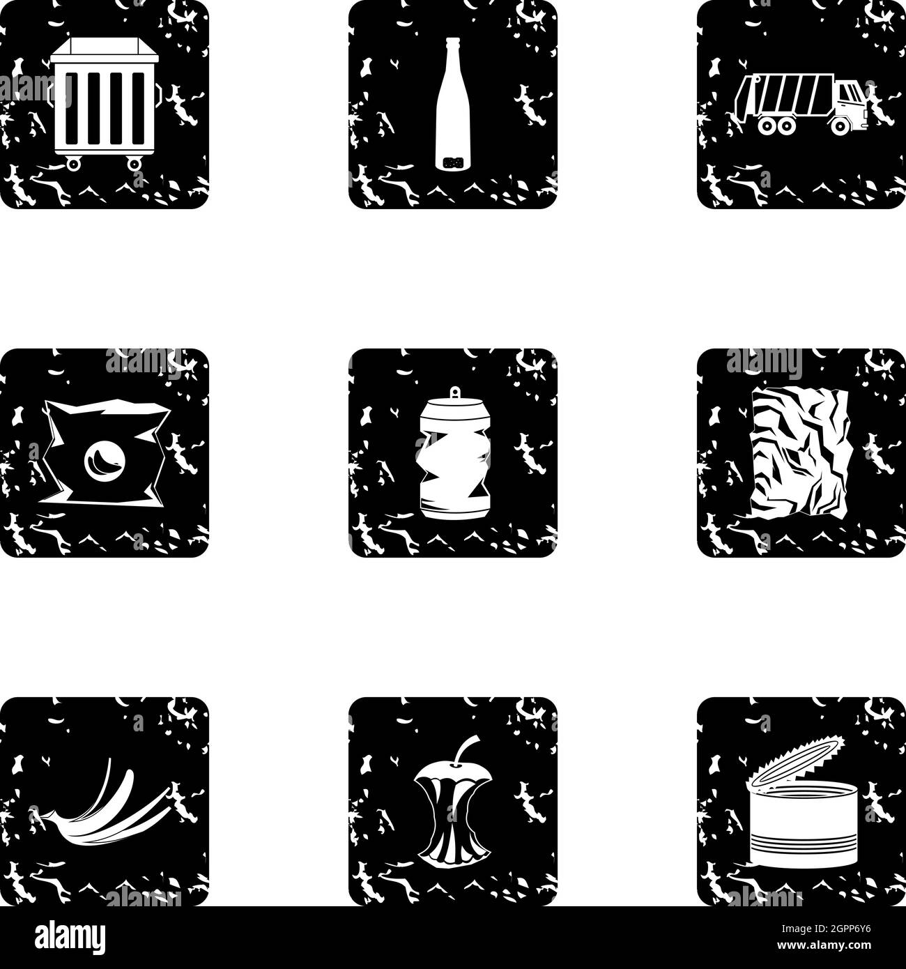 Trash icons set, grunge style Stock Vector Image & Art - Alamy