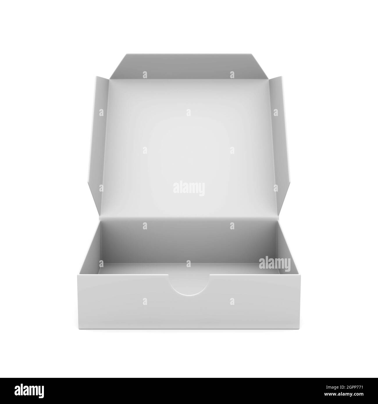 open box on white background. Isolated 3D illustration Stock Photo - Alamy