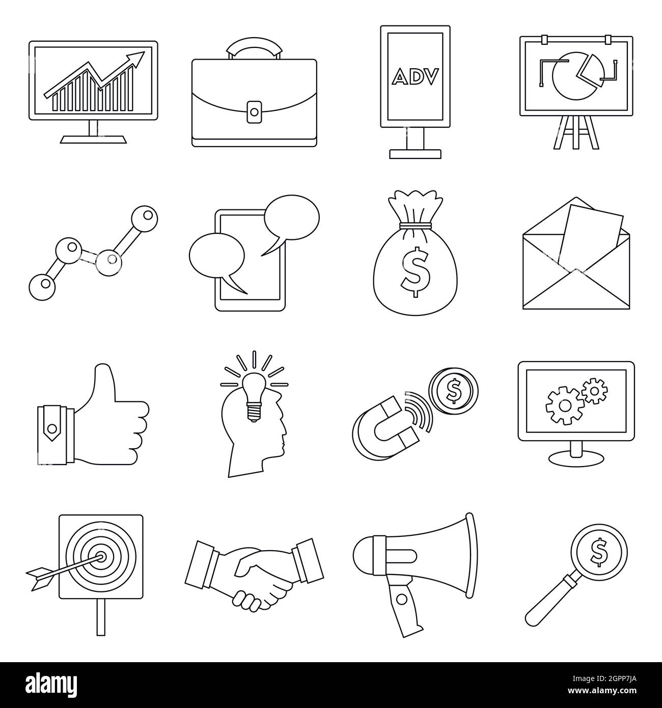 Computer chart graph outline Cut Out Stock Images & Pictures - Alamy
