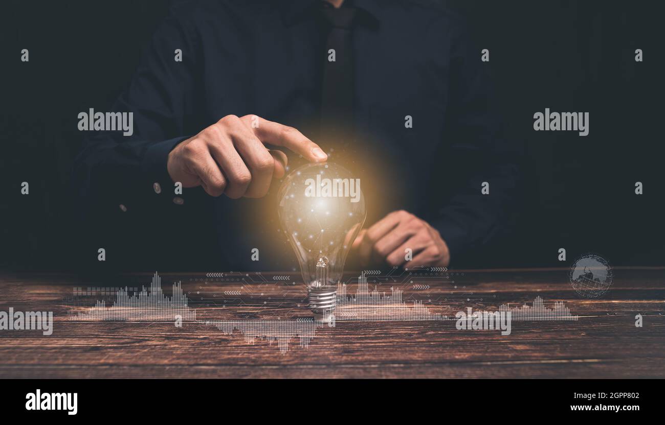 concept, idea, light bulb growth illustration Stock Photo - Alamy